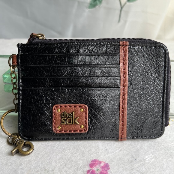 The Sak | Bags | The Sak Iris Card Wallet Black Leather Tooled Zip ...